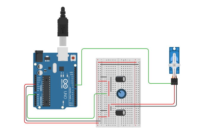 Circuit design ejercicio 05 del libro de Arduino | Tinkercad