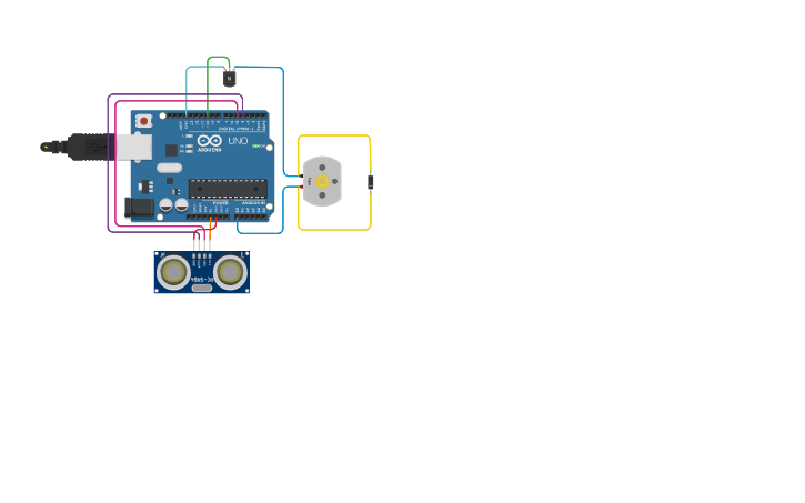 Circuit design Automatic Hand Sanitizer | Tinkercad