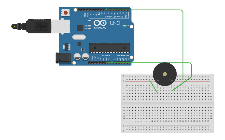 Circuit design buzzer num - Tinkercad