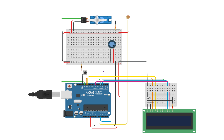 Circuit design Panel solar inteligente - Tinkercad