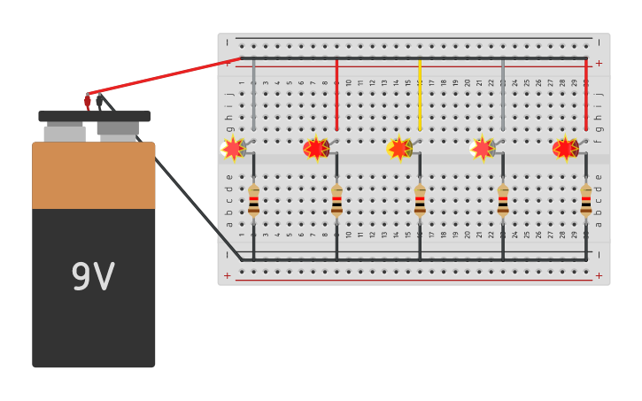 Circuit design Parallel Circuit - Tinkercad