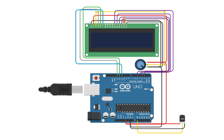 Circuit Design Temperature Sensor Arduino Tinkercad