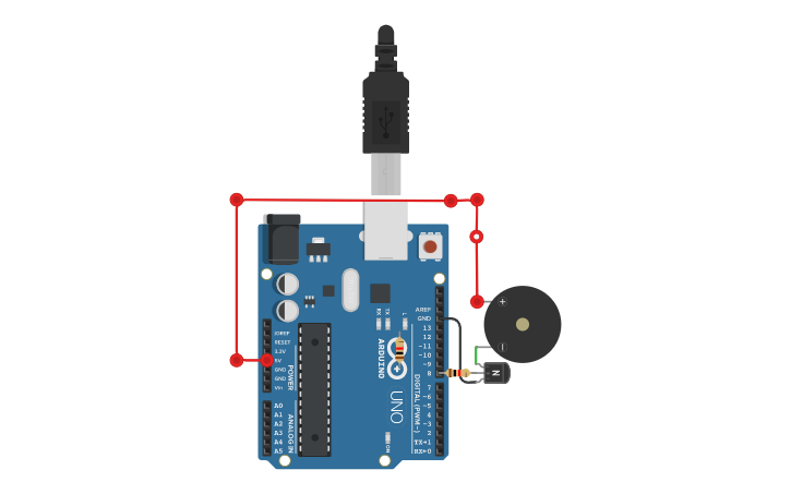 Circuit design Harry Potter Buzzer - Tinkercad