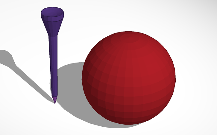 3D design golf ball and tee (official dimensions) - Tinkercad