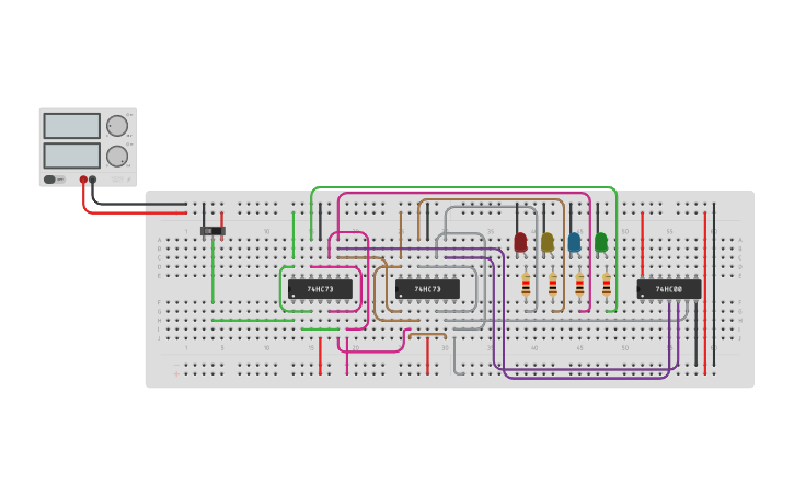 Circuit design DECADE COUNTER | Tinkercad