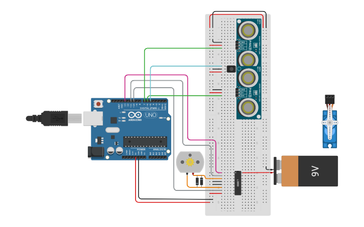 Circuit Design Auto Garage Opener Tinkercad