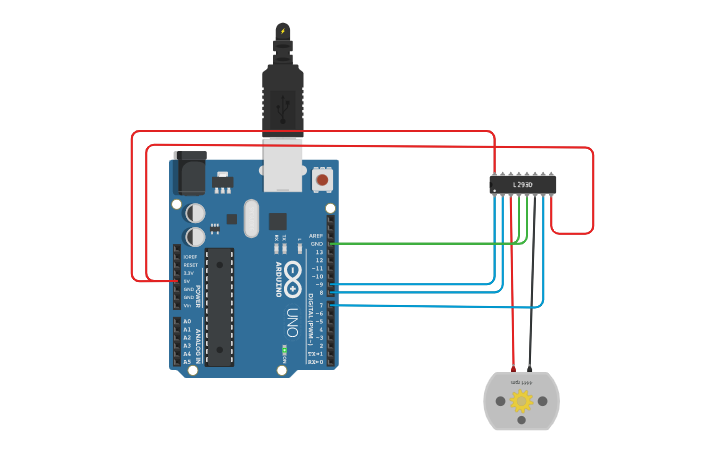 Circuit Design Điều Khiển 1 động Cơ Tinkercad