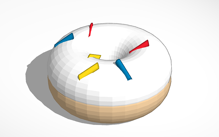 3D design Glazed Donut With Sprinkles - Tinkercad