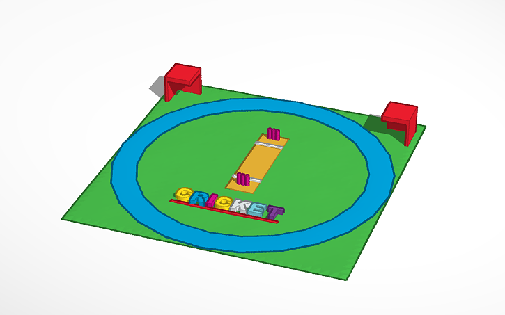 3D design CRICKET GROUND - Tinkercad
