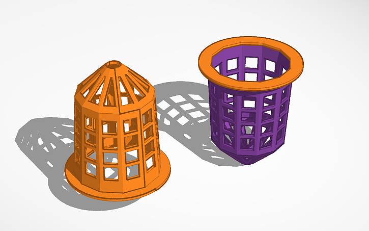 3D design Mesh Pot 12 Sided Squares - Tinkercad