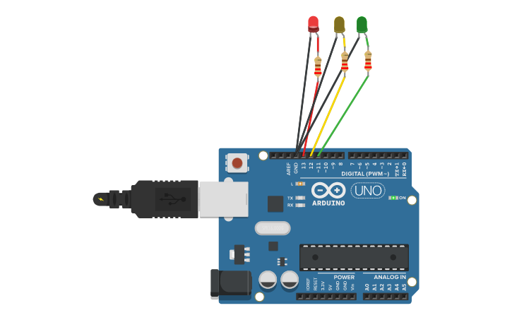 Circuit design Semáforo Charlene - Tinkercad