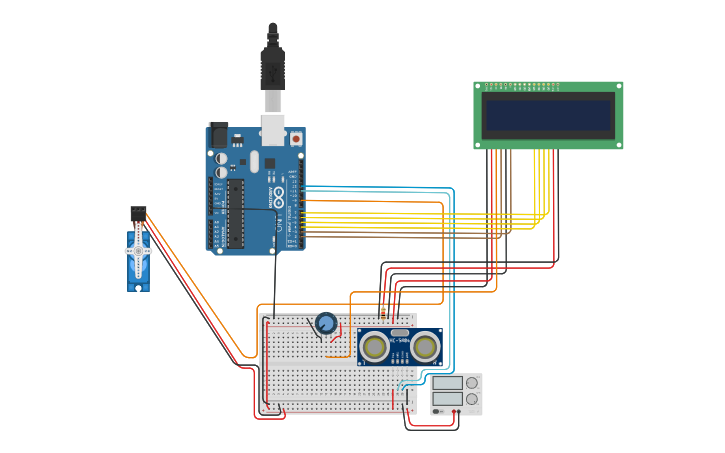 Circuit design Automatic Car Parking Lot | Tinkercad