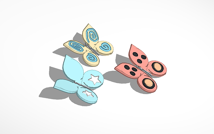 3D design butterflies - Tinkercad