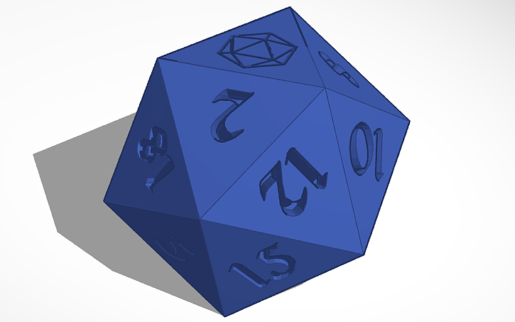 3D design Custom D20 - Tinkercad