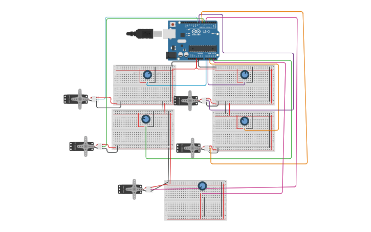 Circuit Design Robotic Arm Tinkercad