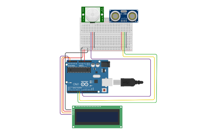 Circuit design Tugas EPA pendeteksi manusia - Tinkercad