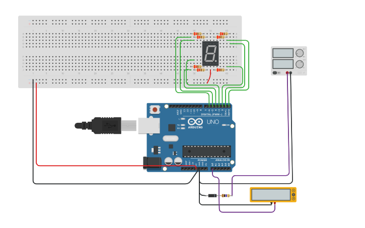 Circuit design CoderDojo Linz Voltmeter | Tinkercad