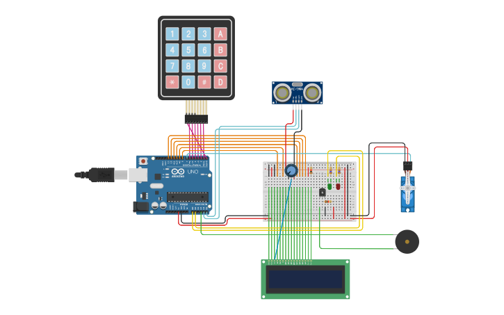 Circuit design Door Lock System using Arduino - Tinkercad