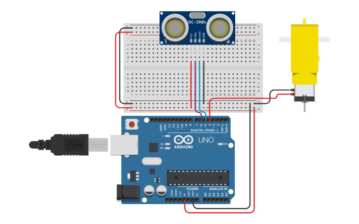 Circuit design Sensor de Distancia - Tinkercad Circuit design Sensor de Distancia - Tinkercad