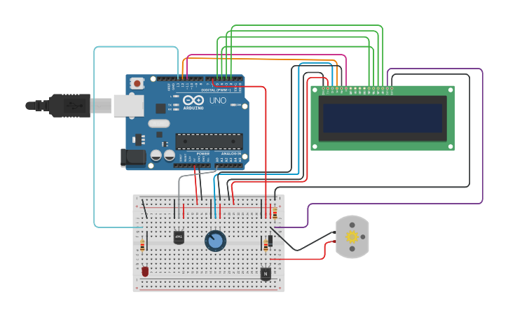 Circuit design Automatic Room Temperature Control System - Tinkercad