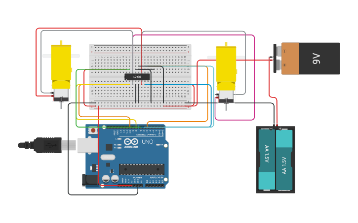 Circuit design motor drive - Tinkercad