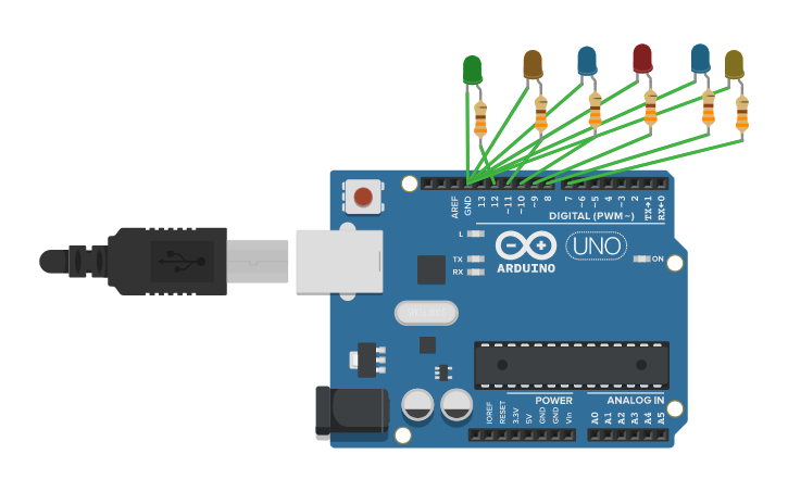 Circuit design LECCIÓN 7. Funcionamiento del Arduino por medio de un ...