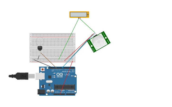 Circuit design SENSOR DE PRESENÇA 3LMTPAA | Tinkercad