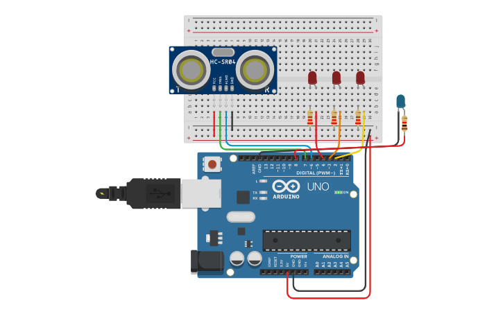 Circuit Design Percobaan Gerak Lurus Tinkercad