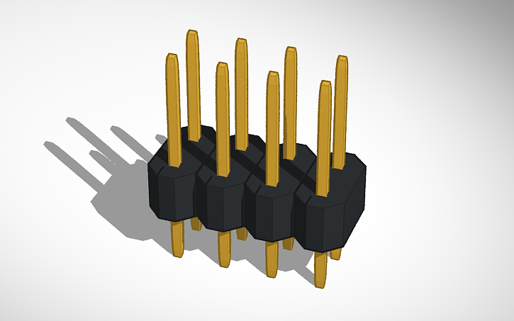 3D design PinHeader_2x4_2.54 - Tinkercad