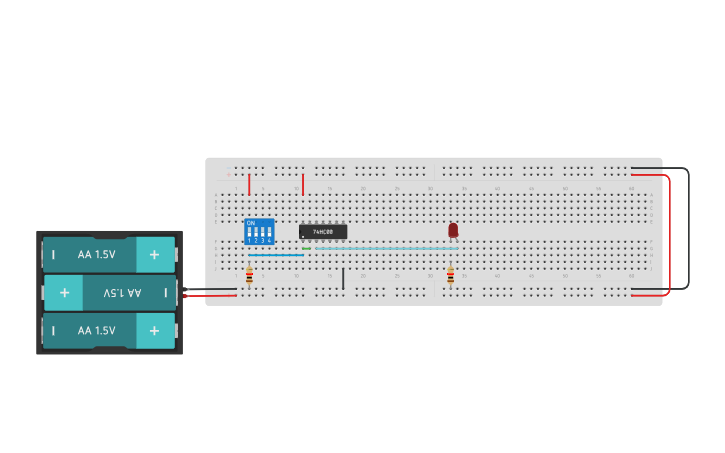 Circuit design P1 NAND | Tinkercad