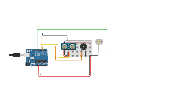 Circuit design Water level indicator(ultrasonic sensor) | Tinkercad