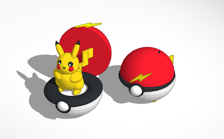3D design Pikachu Ball!!! | Tinkercad