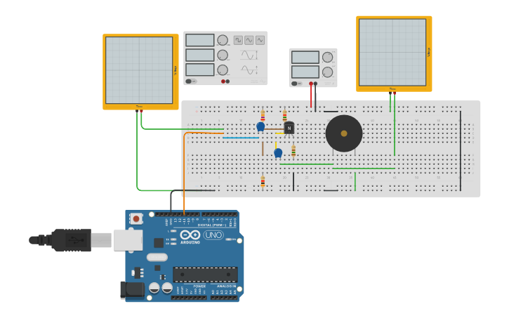 Circuit design Amplificador de audio - Tinkercad