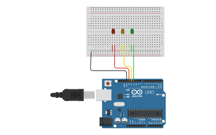 Circuit design diagrama de semáforo - Tinkercad