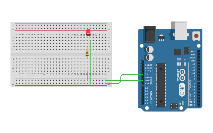 Circuit design Led without code | Tinkercad
