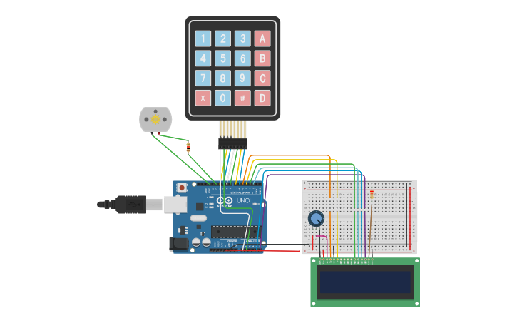 Circuit design Projet Arduino TP Capteurs - Tinkercad