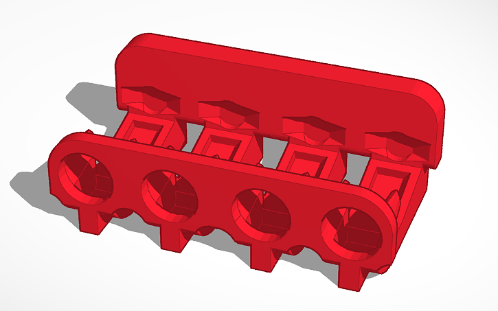 3D design Magnetic Rack for 4x 1.5mL-Tubes - Tinkercad