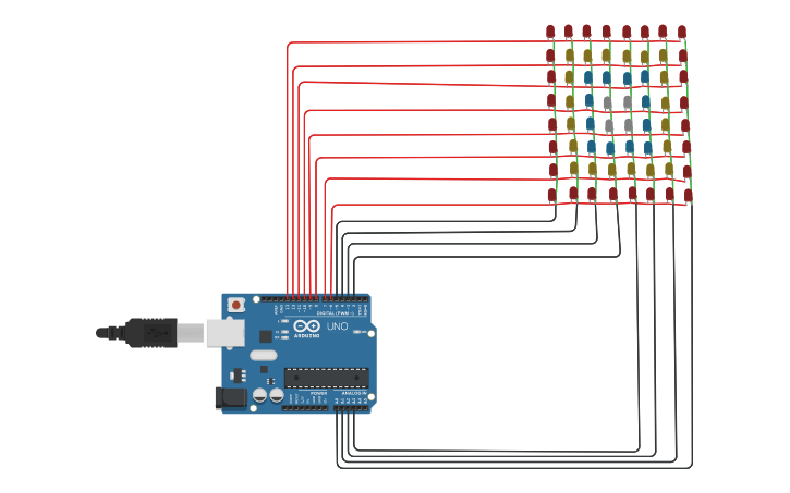 Circuit Design 8x8 Led Matrix Tinkercad