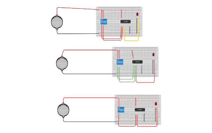 Circuit design 7408 IC AND gate, OR gate and NOT gate using ICs - Tinkercad