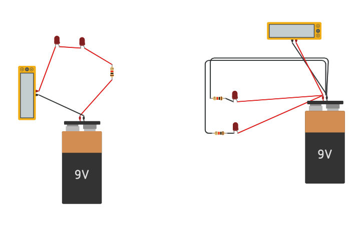 Circuit Design Series Parallel Circuits With Multimeter Tinkercad