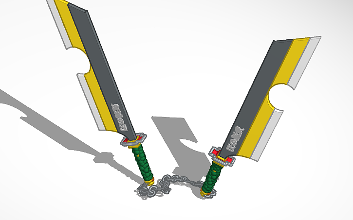 3D design Gyomei Swords - Tinkercad