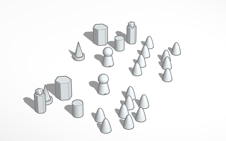 3D design unusual chess set - Tinkercad