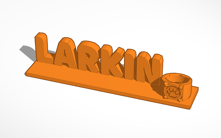 3D design jones-name plate - Tinkercad