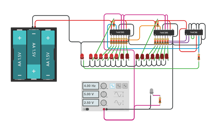 Circuit Design Pseudo Random Sequence Generator Tinkercad