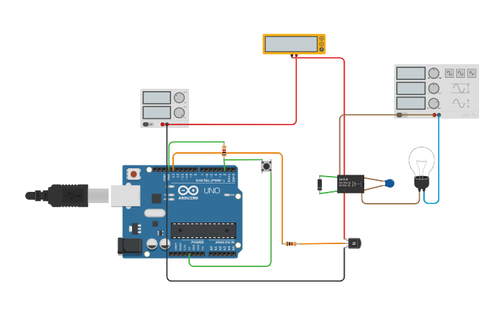 Circuit design driver con relé y transistor | Tinkercad