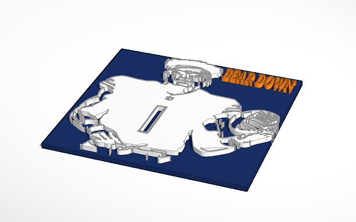3D design Justin Fields poster - Tinkercad