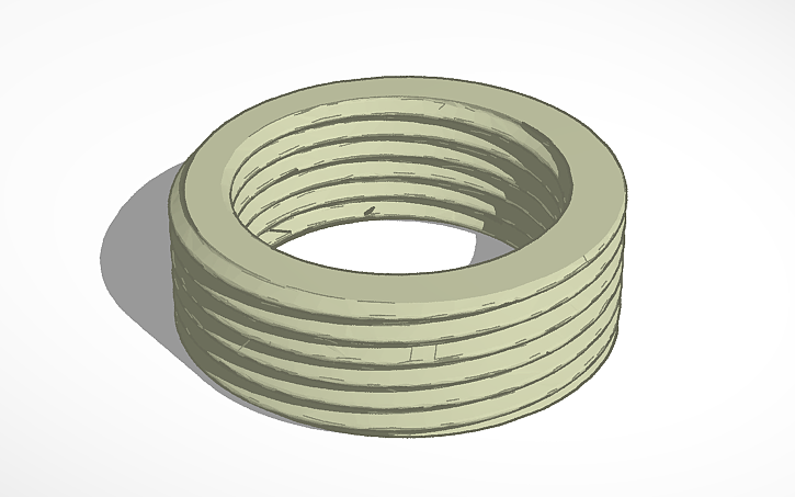 3D design 1 inch inner 1.25 inch outer thread - Tinkercad