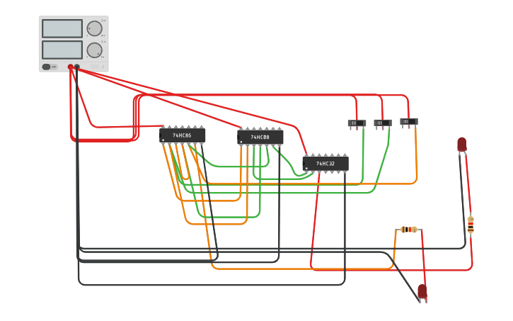 Circuit design 1 Bit Full Adder - Tinkercad