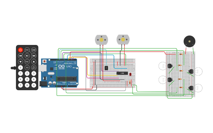 Circuit design Arduino Based RC Car - Tinkercad