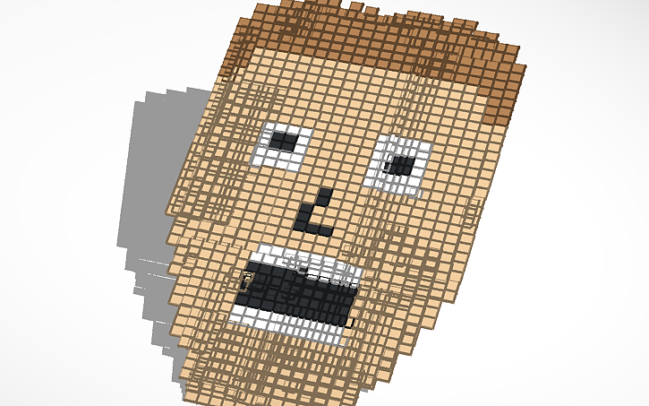 3D design Pixel Head - Tinkercad